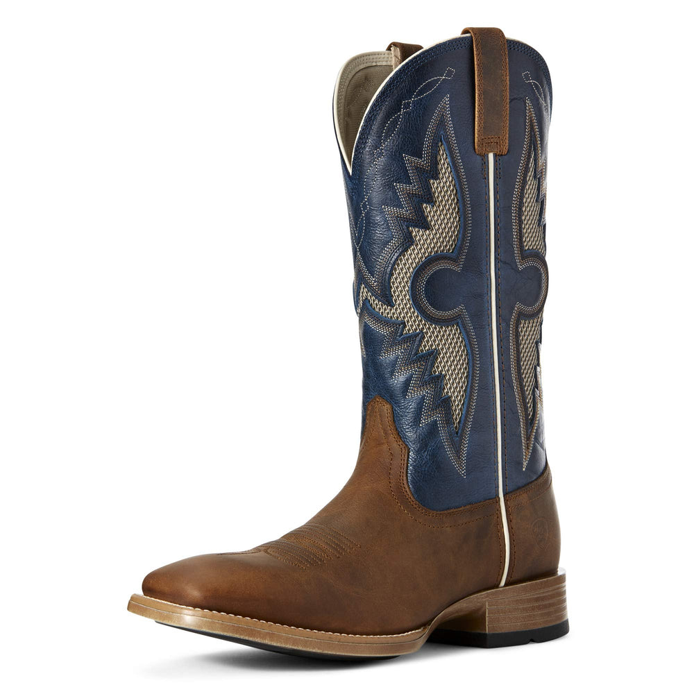 Distressed Tan Ariat Men's Hybrid VentTEK Western Boot