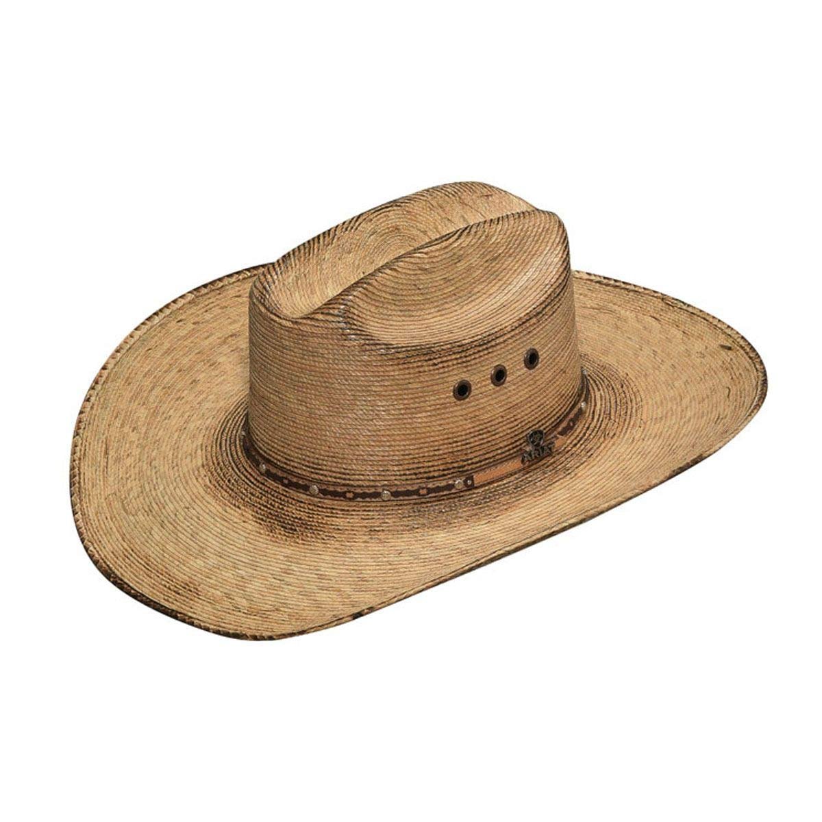 ARIAT Mens Fired Palm SS Crown & Brim Copper Eyelet Western Hat