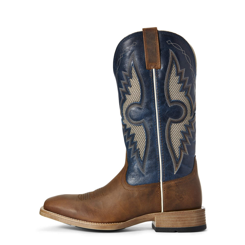 Distressed Tan Ariat Men's Hybrid VentTEK Western Boot
