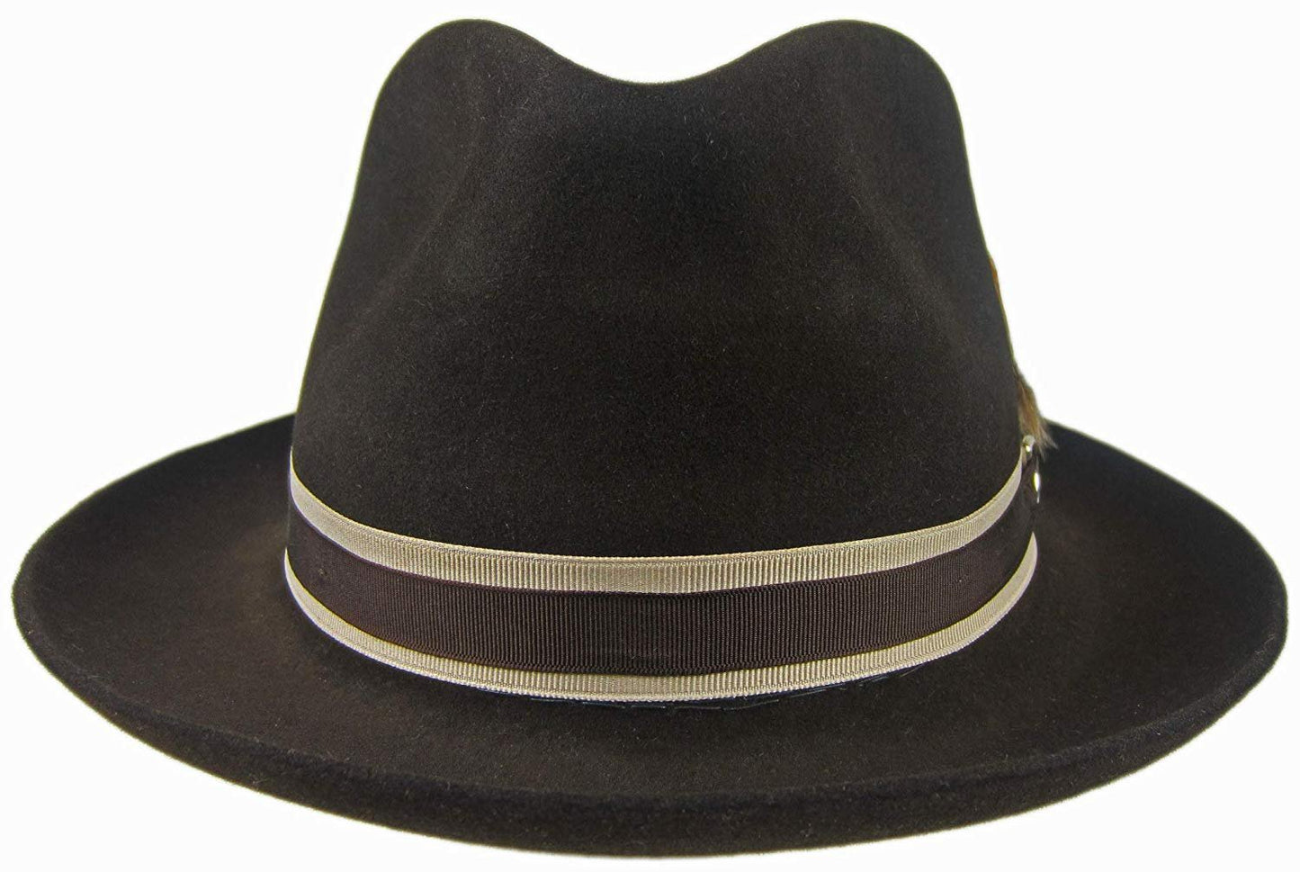 Stetson Heath Cordova Brown Fedora Size 7 3/8 R Oval 2" Brim